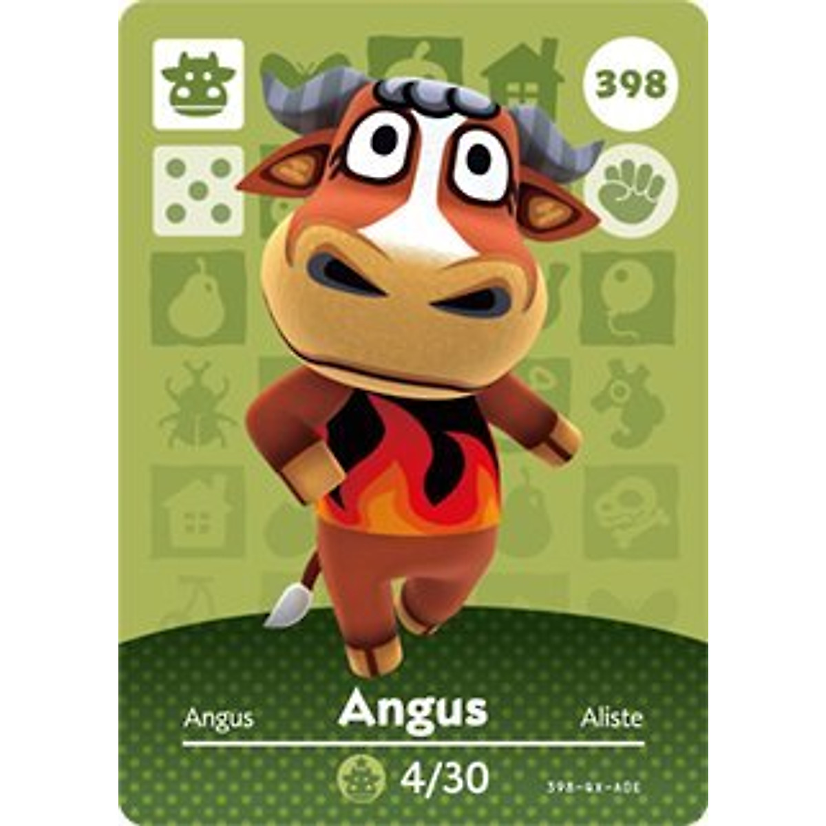 Angus - Nintendo Animal Crossing Happy Home Designer Series 4 Amiibo Card - 398