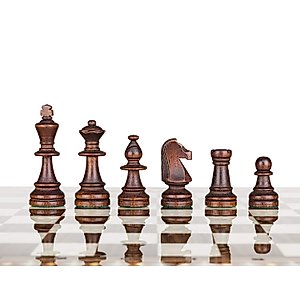 Staunton No. 6 Tournament Chess Pieces - Wooden standard chessmen - Weighted, felted - Standard size…