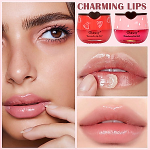 Bee Lip Balm Honey Pot, 2 PCS Strawberry & Honey Lip Masks Hydrating Prevention Dry and Cracked Lip Scrubs Exfoliator,Lip Sleep Mask Reduces Lip Lines,Lip Exfoliating BeeLip Balm Sleeping Lip Mask