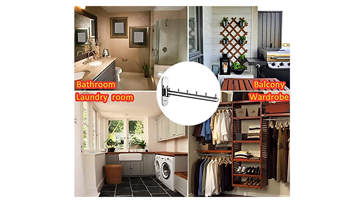 Foldable Wall-Mounted Clothes Hanger Rack - Space Saving