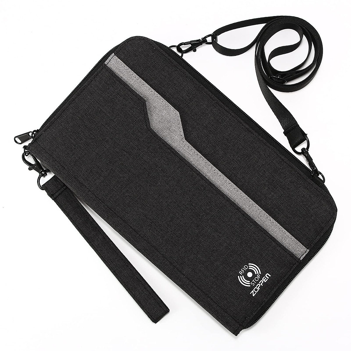 ZOPPEN Passport Holder Family Travel Wallet Passport Holder Women/Men, Rfid Passport Wallet Travel Document Organizer, Passport and doument Holder for Travel, Black