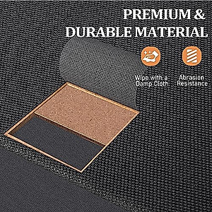 VredHom Fabric Dresser for Bedroom, Tall Skinny Dresser with 5 Wide Drawers, Storage Organizer Tower, Steel Frame Wooden Top for Closet, Living Room, Hallway, Nursery(Grey&Black)