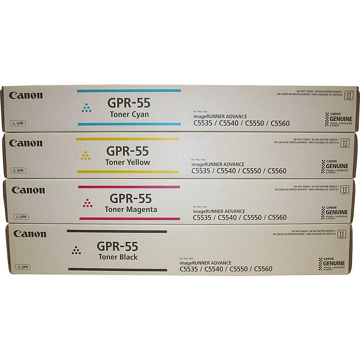 Genuine Canon GPR-55 Black Cyan Magenta Yellow Toner Set for use in The Canon imageRUNNER Advance C5535i / C5540i / C5550i and C5560i
