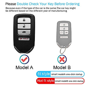 LUMZAG Car Key Cover Key case Replacement for Honda 2019 2018 2017 2016 2015 2014 2013 Honda Accord Civic Crosstour CR-Z CR-V Fit HR-V Odyssey Pilot Key fob Cover case, jdbyps-A(Black)