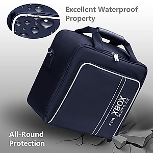 oamarando Carrying Case for XBOX ,Compatible with XBOX SERIES X/S, Travel Storage Bag for XBOX Controllers and Accessories,with Controller Protection Box(Black-White)