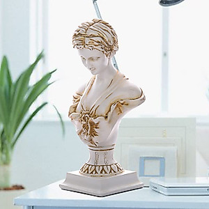 YUEOECOR 11.8" Classic Greek Venus de Milo Bust Statue, Resin Roman Goddess of Love and Beauty Sculpture Figurine for Home Décor, Large Antique