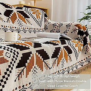 BaiCarre Throw Blanket,Boho Blanket Throw,Lightweight Cozy Soft Southwest Thermal Blanket Cover for Bed,Sofa,Couch Decorative,Travel, All Season,Camping on Grass Picnic Blankets (70.8 * 51.1 Inches)