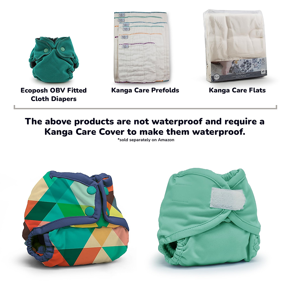 Kanga Care Rumparooz Double Leg Gusset Reusable Cloth Diaper Cover Newborn Snap | Caribbean 4-15 lbs