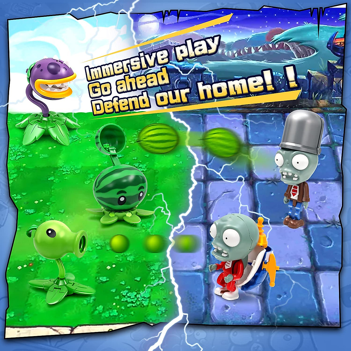 Maikerry Plants and Zombies Toys vs Egg Transformation Series Assembled Toys Action Figures Set Gift Game Fan Party Birthday Gifts Zombie PVZ Toys Figurines for Boys Girls