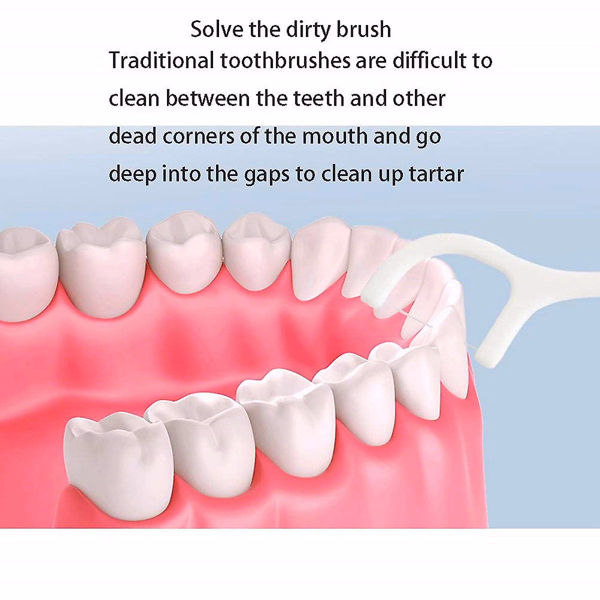 Flossers,Dental Floss,Floss Picks,Dental Floss Picks,YIMART 100pcs Dental Floss Flosser Picks Toothpicks Teeth Stick Tooth Cleaning Interdental Brush Dental Floss Pick Oral Hygiene Care (100 Count)