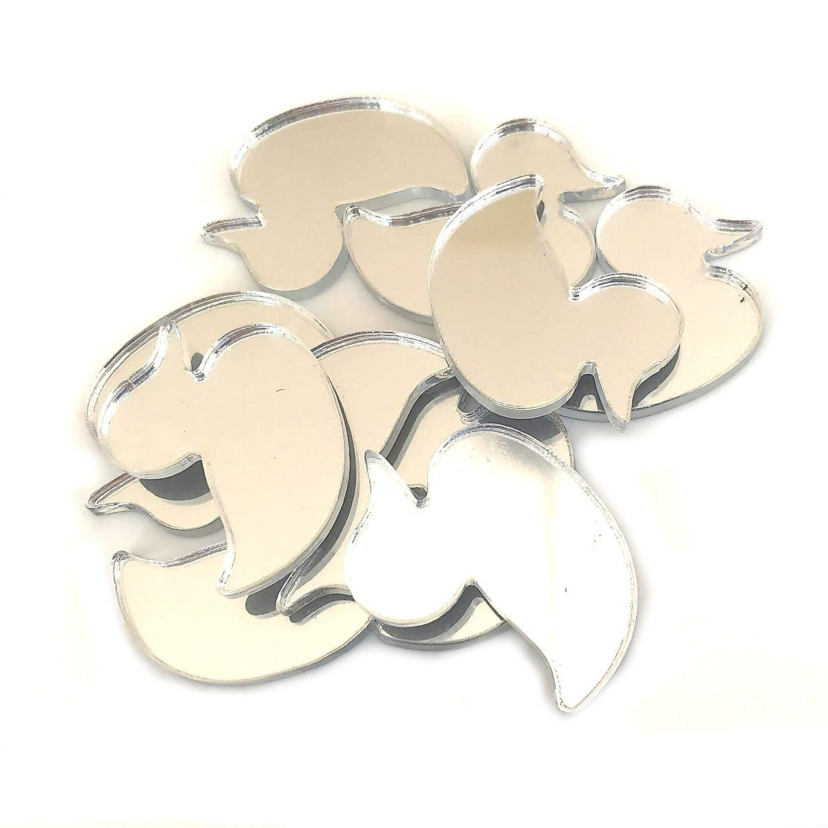 Super Cool Creations Rubber Duck Shaped Crafting Mirrors, Set of 10, Many Colours, Shatterproof Acrylic, Blue, Pack of 10 x 10cm