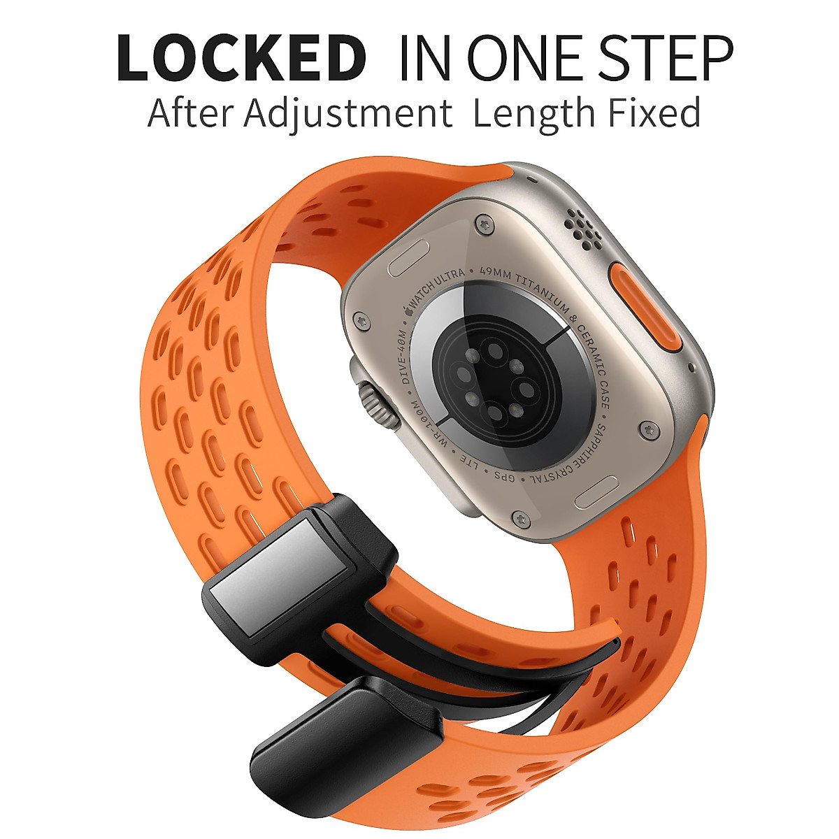 Magnetic Anti Sweat Sport Band/Strap for Apple Watch, Waterproof Breathable Silicone Correas. Para Compatible with iWatch Ultra SE Series 10/9/8/7/6/5/4/3/2/1,For Women Men, 42mm 44mm 45mm 46mm 49mm