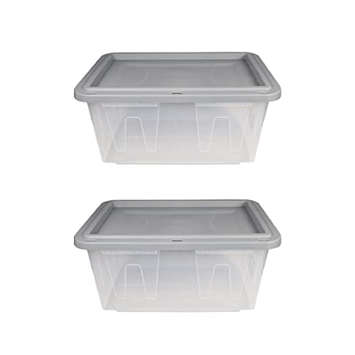 CX Clear Black & Yellow Storage Containers with Lids, Stackable (27 Gallon, 2-Pack)