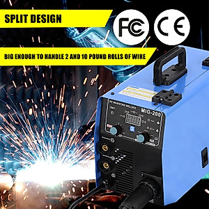 S7 200Amp MIG Welder - 4 in 1 Multiprocess Welding Machine for Gas/Gasless Welding, Lift TIG, and Stick ARC Welding - Dual Voltage 110V/220V