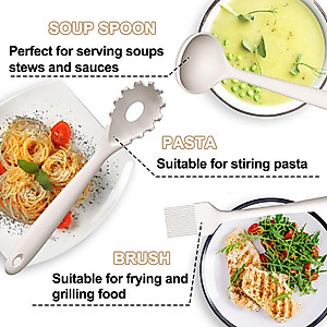 Kitchen Utensils Set, Umite Chef 22Pcs Silicone Cooking Utensils Set, Heat Resistant Silicone Kitchen Spatulas Set with Holder, White Cooking Gadgets Tools Set for Nonstick Cookware, Dishwasher Safe