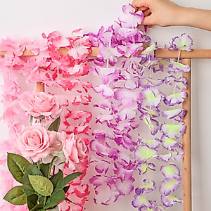 FUTUREPLUSX 12PCS Hawaiian Leis, Tropical Flower Leis Luau Party Decorations for Beach Pool Hawaiian Luaus Party Birthday Aloha