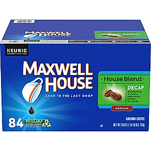 Maxwell House Decaf House Blend Medium Roast and Breakfast Blend Light Roast K-Cup Coffee Pods (84 ct Box)