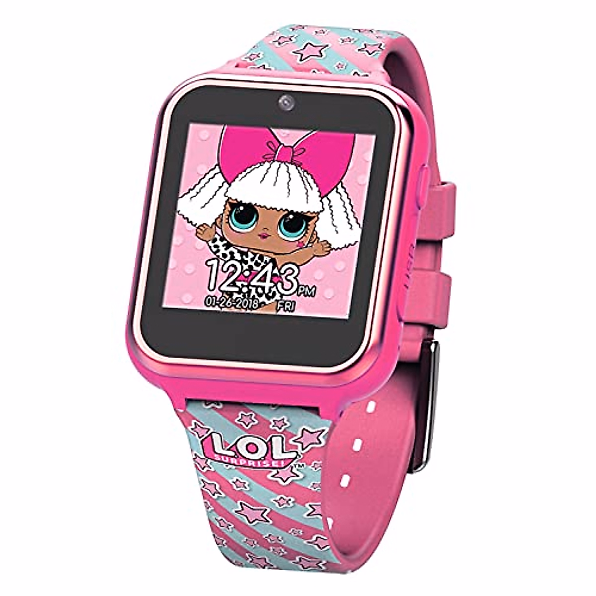 Accutime Kids LOL Surprise Hot Pink Educational Touchscreen Smart Watch Toy for Girls, Boys, Toddlers - Selfie Cam, Learning Games, Alarm, Calculator, Pedometer and more (Model: LOL4104)