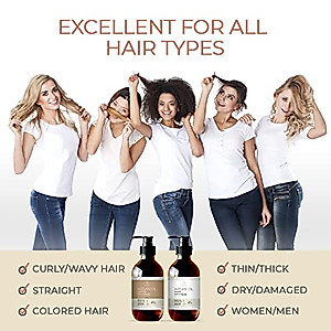 Q’lisse Moroccan Argan Oil Shampoo and Conditioner Set with Shea Butter and Keratin – Paraben, Silicone and Sulfate free - Natural Formula Hair Products - Hydrating and Moisturizing - Best for Dry, Damaged, Curly, Color Treated and Frizzy Hair - All Hair