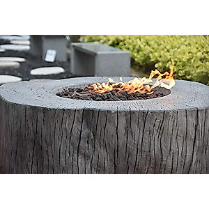 Elementi Manchester Outdoor Gas Firepit Table 42 Inches Natural Gas Fire Pit Patio Heater Concrete High Floor Clearance Firepits Outside Electronic Ignition Backyard Fireplace Cover Lava Rock Included