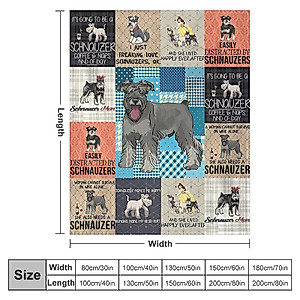reoqeosy Schnauzer Blanket Schnauzer Dog Throw Blanket Retro Dog Stuff Animal Gifts for Girls Boys Dog Lovers Woman Adults Warm Comfort Plush Fleece Blanket Decor for Couch Sofa Bed 40"x50"