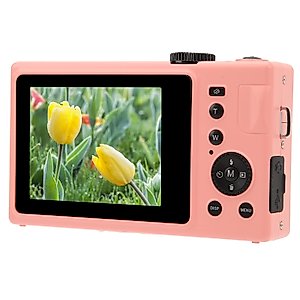 56MP Vlogging Camera, 4K Digital Camera for Photography and Video Pocket Camera with 3.0inch IPS Screen, Dual Screen Camera for Adult Seniors Students Kids Beginner (Pink)
