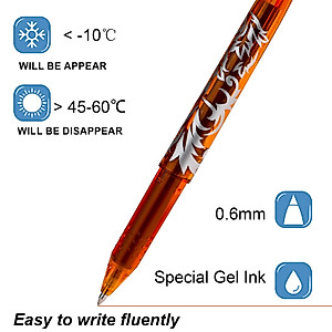Zayvor 12 Color Erasable Colored Gel Pens Rollerball Pens, 3 Refillable Pen, Eraseablenpens Rolling Ball Pens Eraser Pen Multicolor Black, Fine Point 0.7mm, Drawing Pens Writing Pen With Eraser