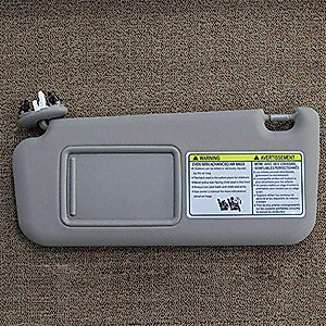 Dasbecan Front Left Driver Side Sun Visor with Vanity Light Compatible with Toyota RAV4 2006-2013 Replaces# 74320-42501-B2 74320-42500-B0 (Gray)