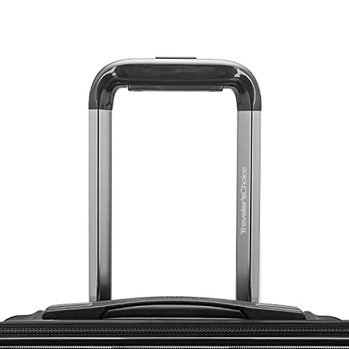 Traveler's Choice Archer Polycarbonate Hardside Spinner Luggage Set, Tie Down Straps, Black, Checked 29-Inch