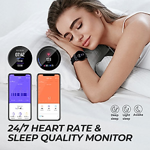 SoundPEATS Smart Watch Fitness Tracker with Blood Oxygen and Heart Rate Monitor Sleep Tracker, Smartwatch for iPhone Android Phones with Call/SMS/App Notification