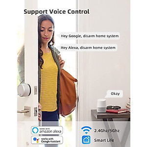 CPVAN Home Alarm System, Door Alarm System with Phone APP Alert, Door Window Sensor, Remote, Alarm Siren for Kids Elders Safety, Fit House Apartment, Compatible with Alexa, 2.4G/5G Wi-Fi 8PCS Kit