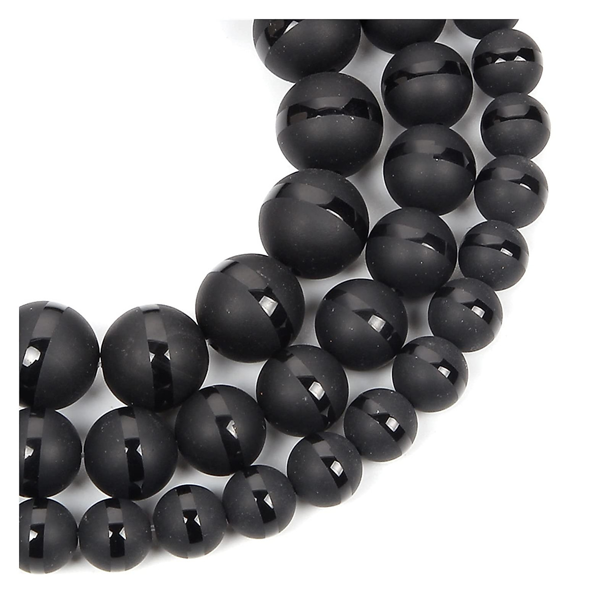 NHBT YU Natural Stone Beads A Line Frosted Agate Charm Round Loose Beads for Jewelry Making Needlework Bracelet DIY 4-12 MM T87 (Color : H7498, Item Diameter : 12mm About 30 pcs)