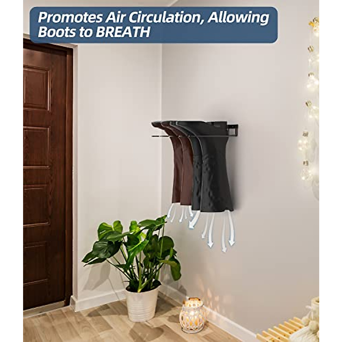 PrimZooty Boot Rack Wader Hanger Wall Mount - (1PACK) Sturdy Metal Tall-Boot Holder, Boot Drying Rack for Closet, Entryway, Outdoor