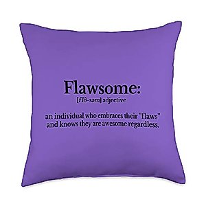 Mental Health Awareness Self Care Gifts Flawsome Mental Health Throw Pillow, 18x18, Multicolor