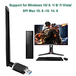 EDUP USB 3.0 Wi-Fi Adapter AC1300Mbps WiFi Dongle 802.11 ac Wireless Network Adapter with Dual Band 2.4GHz/ 5.8GHz 5dBi Antenna for Desktop Windows XP/Vista / 7/8.1/10 / Mac 10. 6-10.15