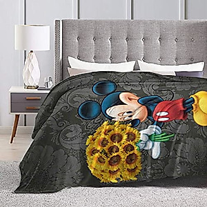 Christmas Blanket Cute Mouse Bow Blanket Ultra Soft Warm Throw Blanket for 50"X40" Fade Resistant Kawaii Cartoon Character Fuzzy Bedding for Traveling Camping Couch Sofa Gifts A- 14