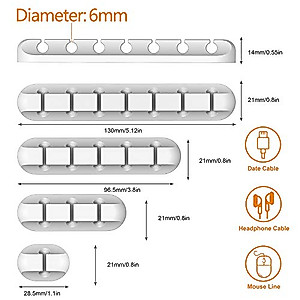 Cord Organizer Cable Management for Desk - 5 Packs White Cable Clips and Cord Keeper, The White Self-Adhesive Cord Holder for Desk and Wire Holder are Easy to Apply and Stops Wire Getting Dirty