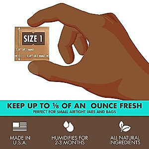 Boveda 58% Two-Way Humidity Control Packs For Storing 1/8 oz – Size 1 – 20 Pack – Moisture Absorbers for Small Storage Containers – Humidifier Packs – Hydration Packets in Resealable Bag