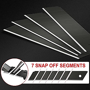 HAUTMEC 25mm SK2H Ultra Sharp Snap Off Blades, Professional Retractable Utility Knife Replacement Blades (1PACK of 10pcs), Creative Safety Box, for Industrial or Construction Applications HT0082-BL