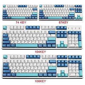 MOLGRIA Shoko Keycaps, 129 Set PBT Keycaps for Gaming Keyboard, Cherry Profile Dye Sublimation Keycaps with Puller for Gateron Kailh Cherry MX 104/87/74/61 60 Keyboard