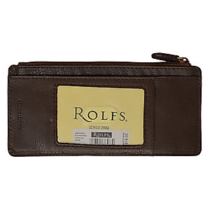 Rolfs Slim Money Organizer Id Card Credit Card Holder Wallet (Brown)