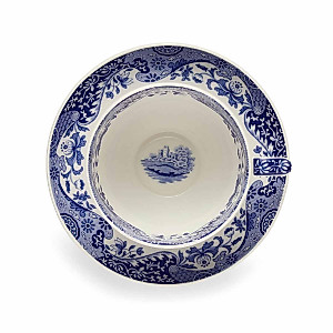 Portmeirion Home & Gifts Blue Italian Teacup and Saucer | 20-ounce Capacity | Jumbo Tea Set | Coffee Mug | Cup for Tea, Lattes, Espressos, and Hot Beverages | Blue and White | Dishwasher Safe