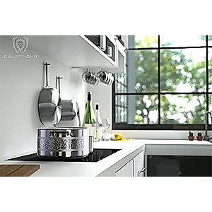 Dalstrong Stock Pot - 8 Quart - The Avalon Series - 5-Ply Copper Core Cookware - Cooking Pot - Hammered Finish Sauce Pot - Premium Silver Pots and Pans - Dutch Oven Pot with Lid & Pot Protector