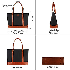 Woman Laptop Tote Bag, USB Teacher Bag, Large Work Bag Purse Fits 15.6 in Laptop, Lightweight Waterproof Leather Laptop Bag Shoulder Bag, Messenger Bag