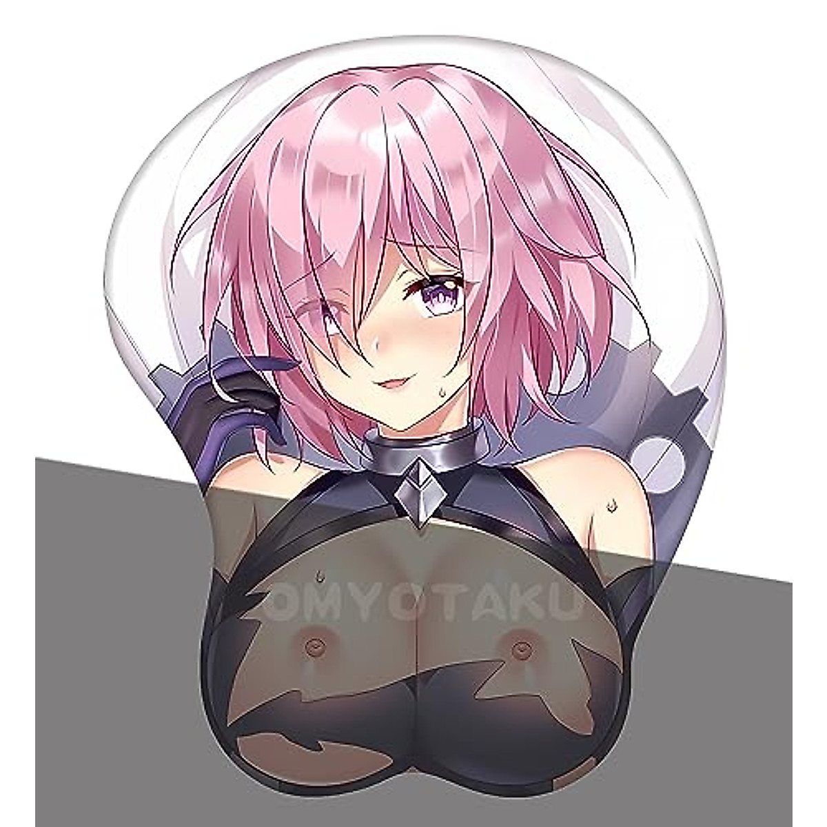 LNIUB Anime Ergonomics 3D Mousepads Comic Girl Mash Kyrielight, Silicon Gel Gaming Mice Mat, Working Wrist Cushion Pad (White)
