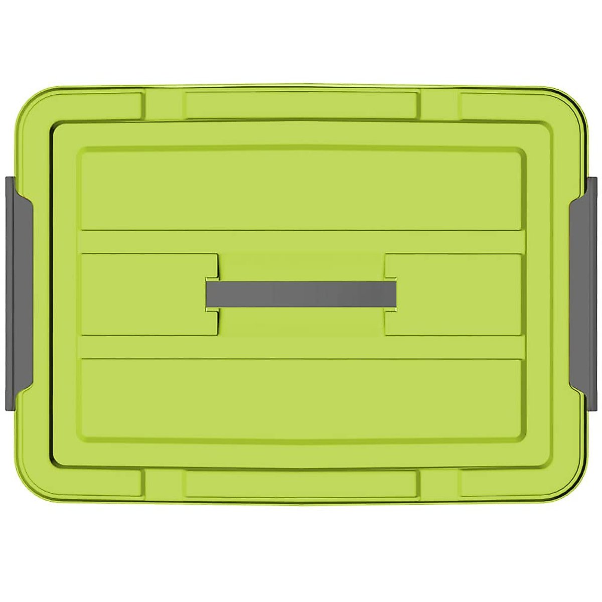 Cetomo 20L*4 Plastic Storage box, Tote box,Transparent Organizing Container with Durable green Lid and Secure Latching Buckles, Stackable and Nestable,4Pack