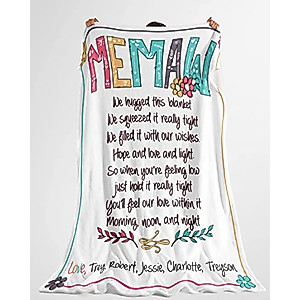 Personalized Memaw Gifts Blanket, Customized Gifts for Memaw, Throw Blanket Memaw Birthday Gifts , Fleece Blanket, Memaw Blanket Throw, Memaw Gifts from Grandkids, Memaw Gifts for Grandma.