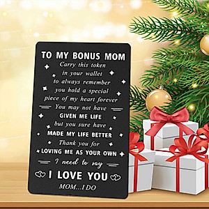 ENGZHI Stepmom Gifts Bonus Mom Wallet Card - I Love You Mom ... I Do - Step Mom Gifts Stepmother Birthday Card, Mothers Day, Christmas