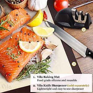 Vila 2 Pack Baking Mats, 12” x 17”, Tray Pan Liner for Healthy Dishes, Reusable Non-Stick Cookie Sheets, Perfect for Macarons, Dog, Cat, Parrot Treats, Pastry, Bread, Bun making