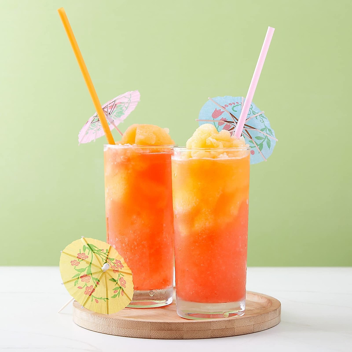 600-Pack Colorful Individually Wrapped Plastic Drinking Straws, Extra Long, Bulk, Disposable Party Supplies, 5 Colors (10.2 in)